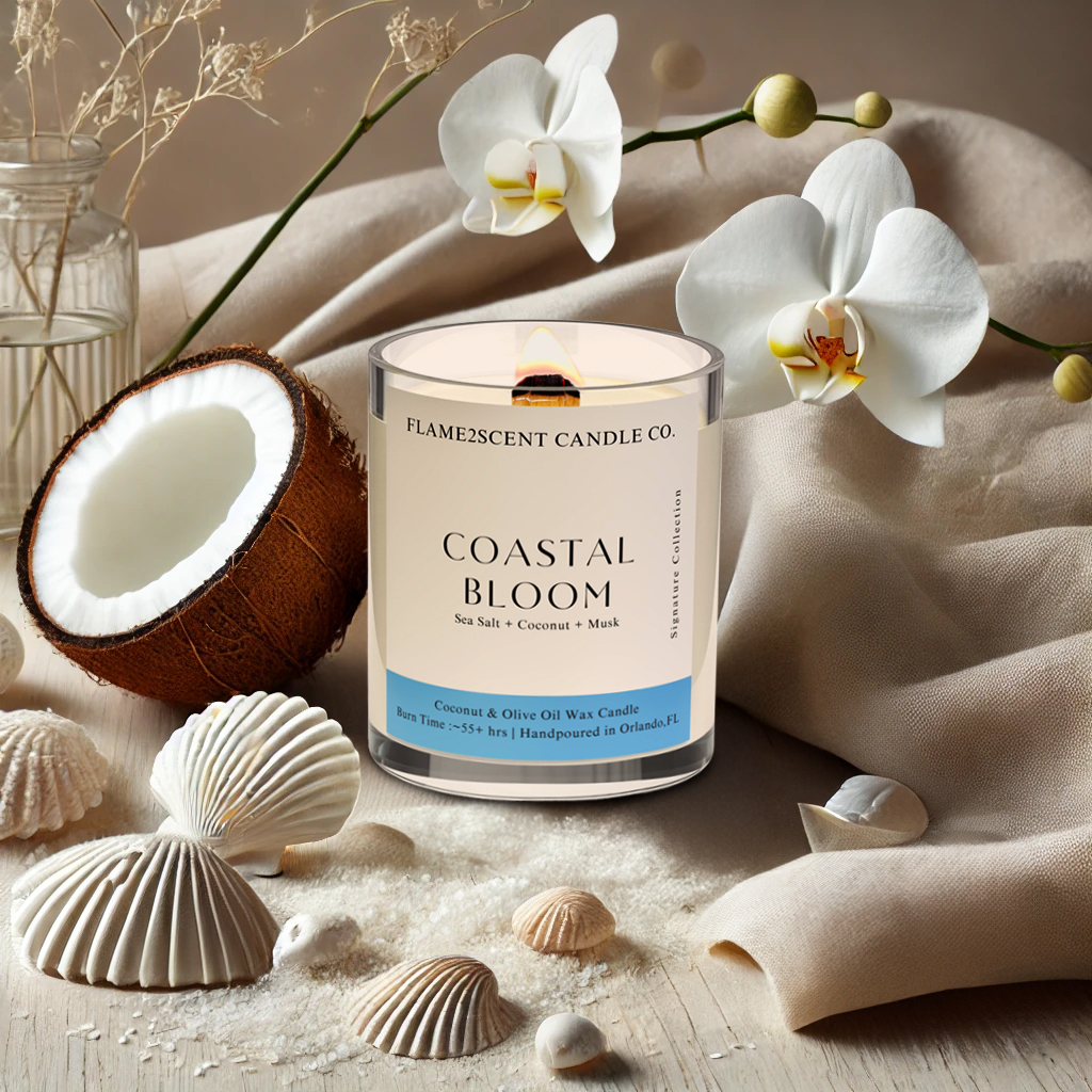 Buy Coastal Bloom Candle | Sea Salt + Coconut + Musk Online | Makolaa, LLC